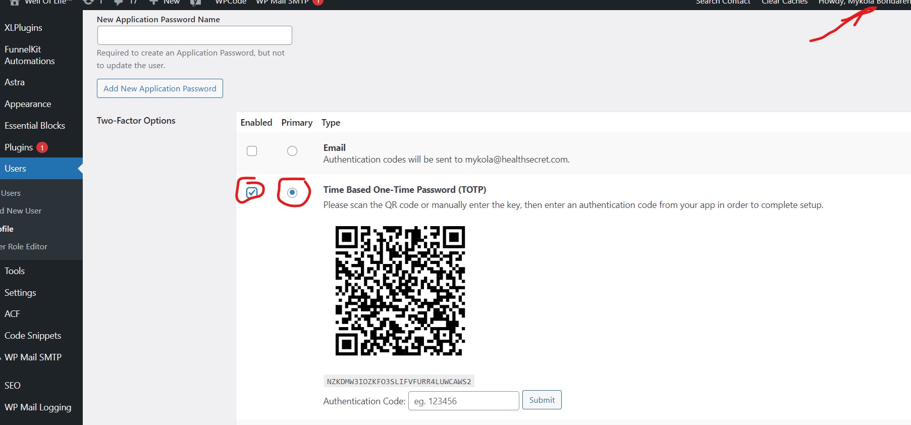 How To Add Two Factor Authentication In Wordpress Team Health Secret